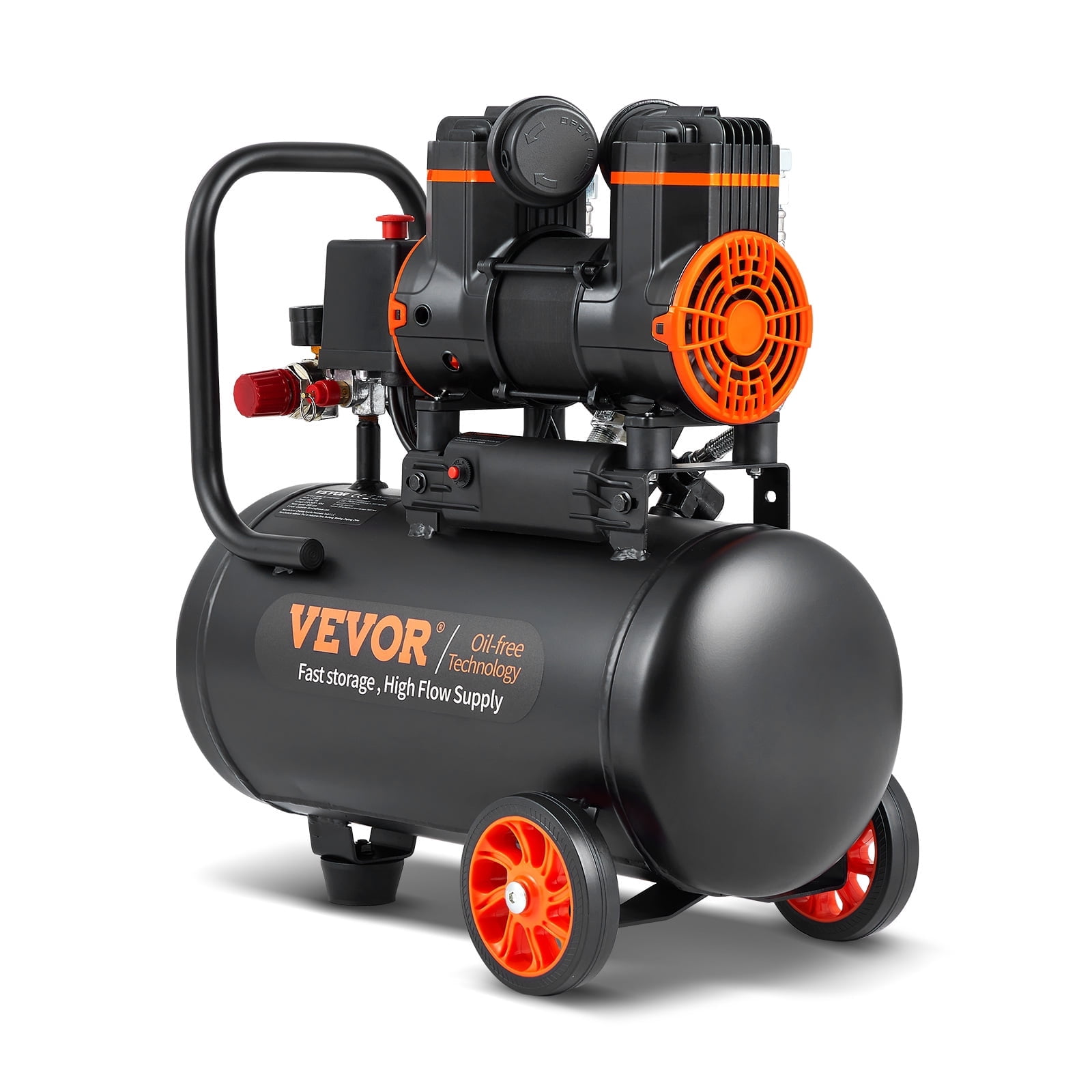 VEVOR 4.8 Gallon Ultra Quiet Air Compressor, 1.2HP, Auto Repair & Tire ...