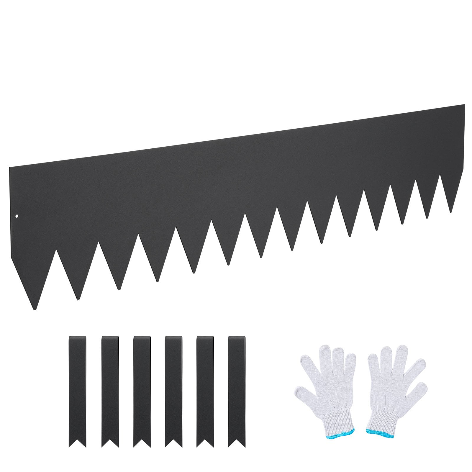 VEVOR Steel Garden Edging - 6-Pack, 40" L x 8" H, Hammer-In Metal ...