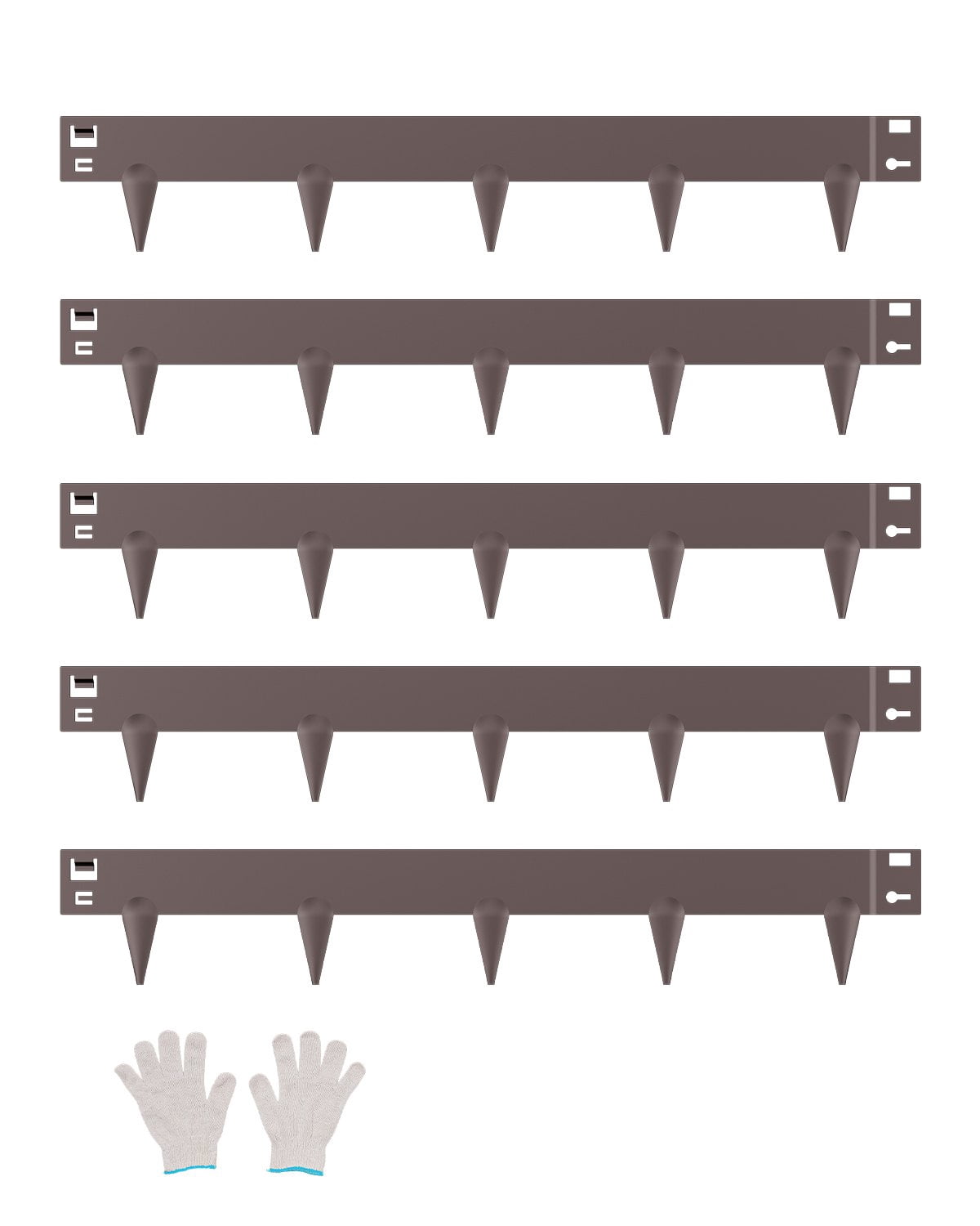 VEVOR Steel Landscape Edging, 5 Packs 39 x 3 in Rust-Resistant Metal ...