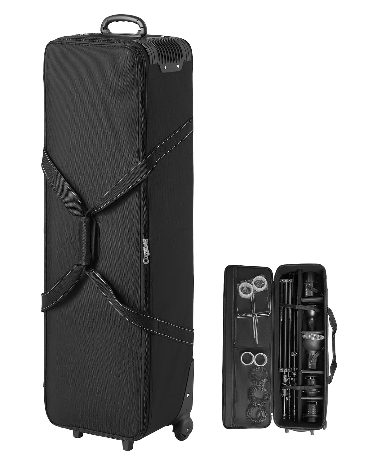 VEVOR Studio Equipment Trolley Case, 46.46 x 14.57 x 11.81 in / 118 x ...