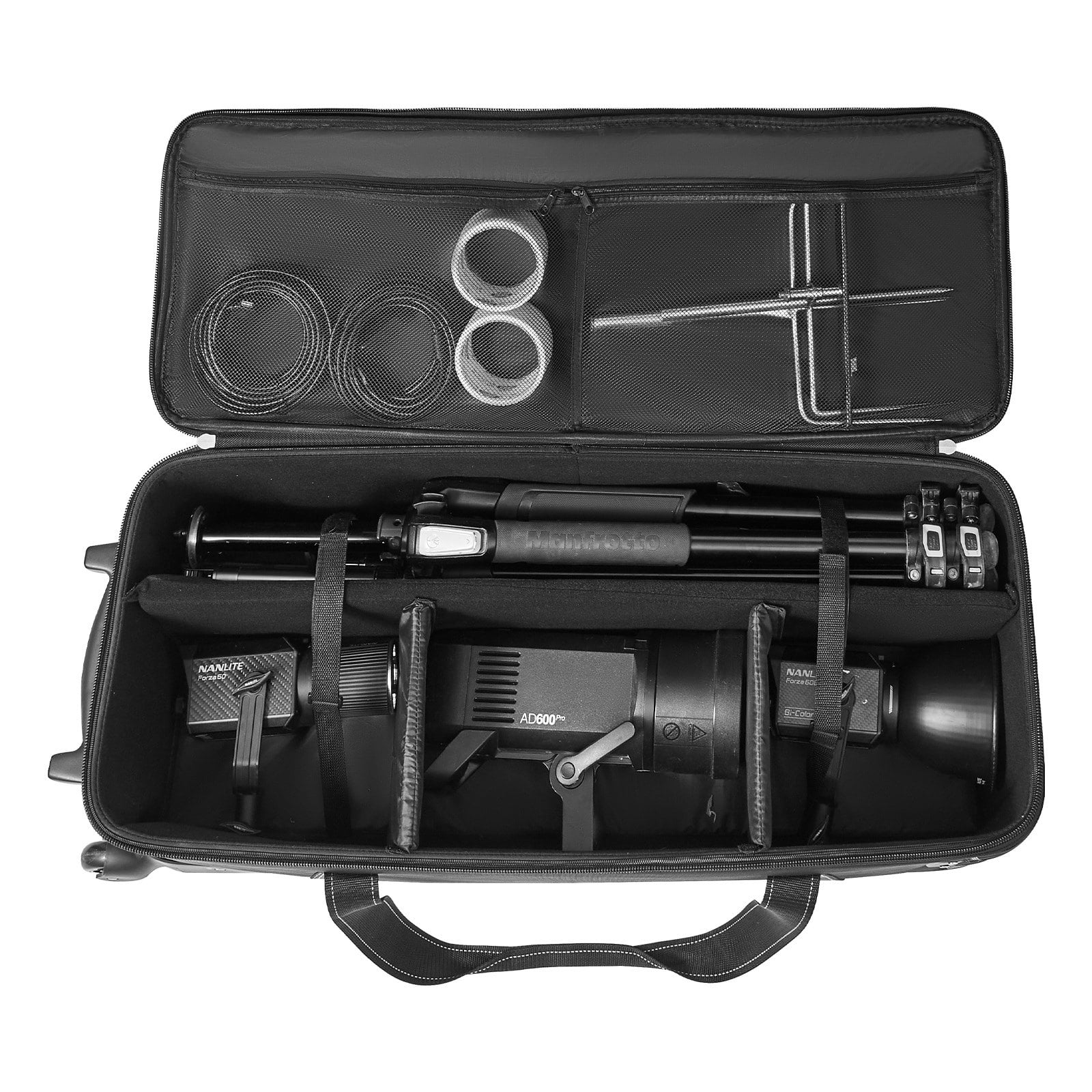 VEVOR Studio Equipment Trolley Case, 46'' Rolling Camera Carry Bag with ...