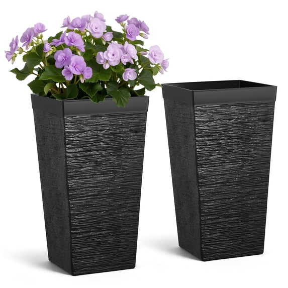 VEVOR Tall Planters Set of 2, 23 Inch Large Outdoor Taper Planters for ...