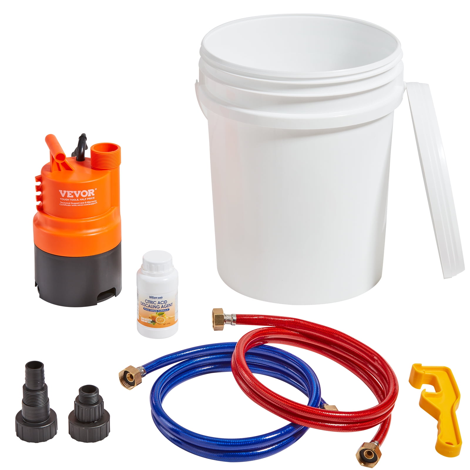 VEVOR Tankless Water Heater Flushing Kit, Includes Efficient Pump & 5 ...
