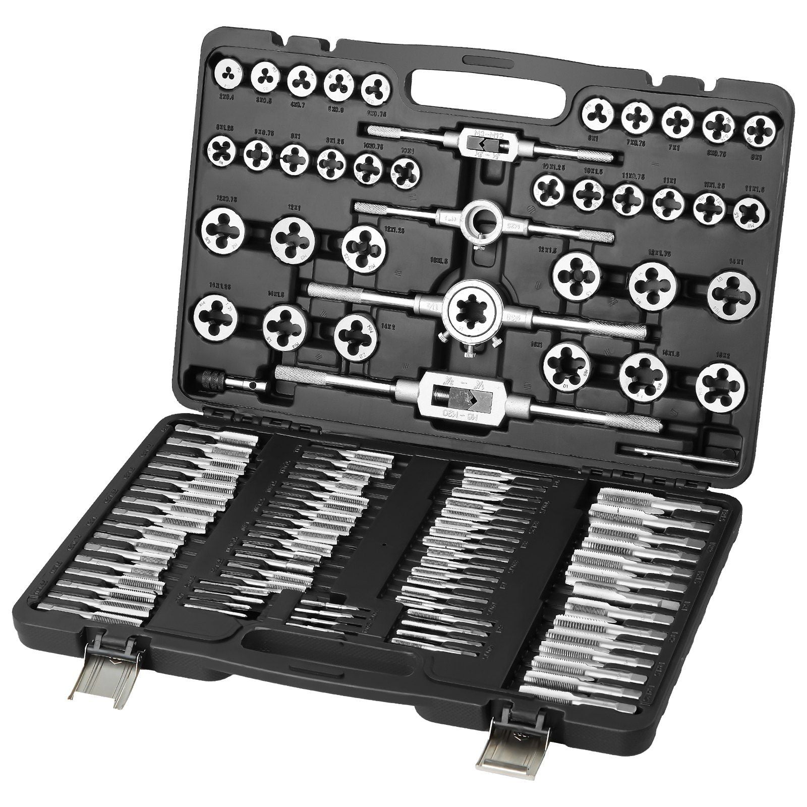 VEVOR Tap and Die Set, 110-Piece Include Metric Size M2 to M18, Bearing ...