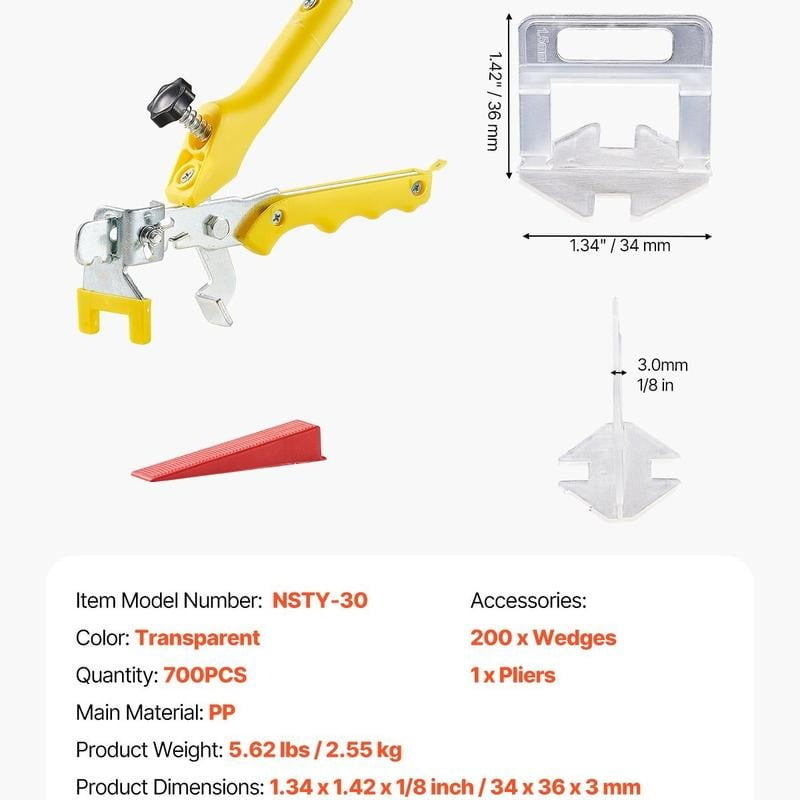 VEVOR Tile Leveling System Clips, Various specifications, Tile Spacers ...