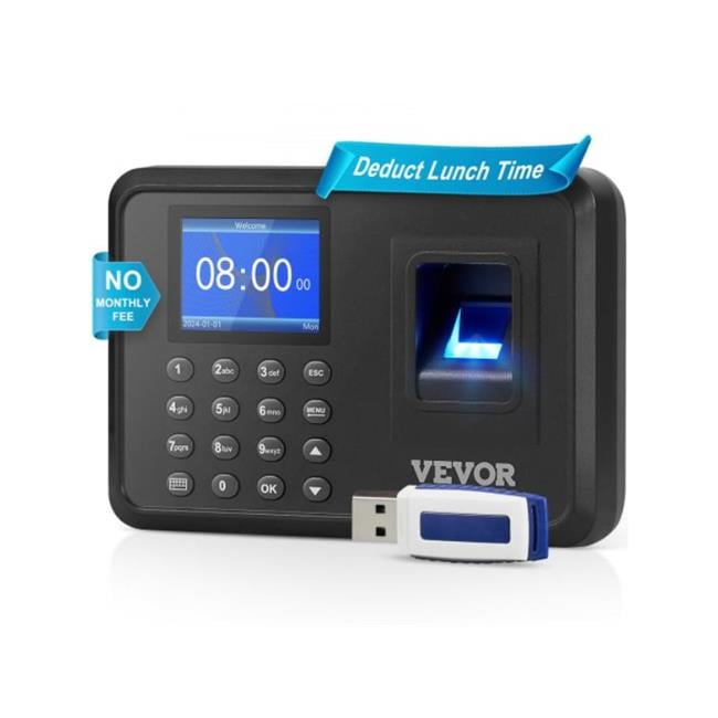Vevor DKKQJBDWIFID4EHH6V1 Fingerprint Automatic Punch In & Out Time ...