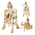 VEVOR Toddler Tower, Wooden, Adjustable Kitchen Step Stool for Kids 1-5 ...