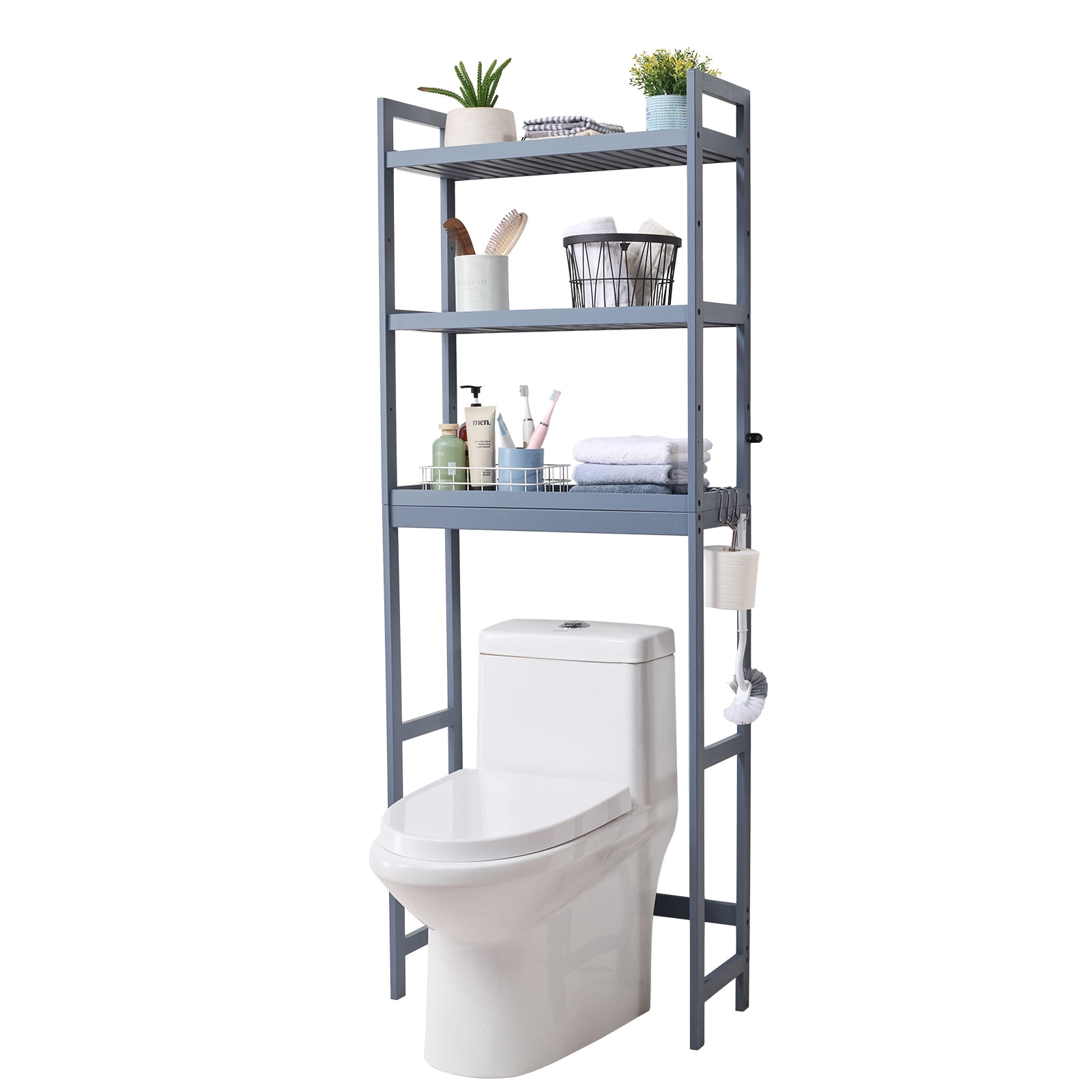 VEVOR Over the Toilet Storage, 3-Tier Adjustable Over Toilet Bathroom ...
