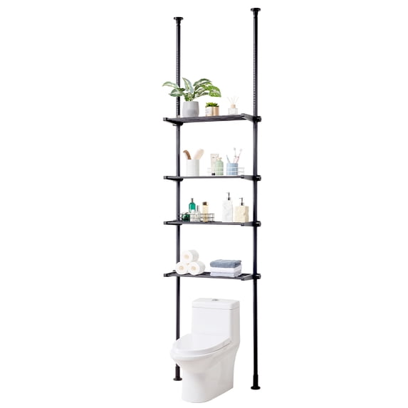 VEVOR Over the Toilet Storage, 4-Tier Adjustable Over Toilet Bathroom ...