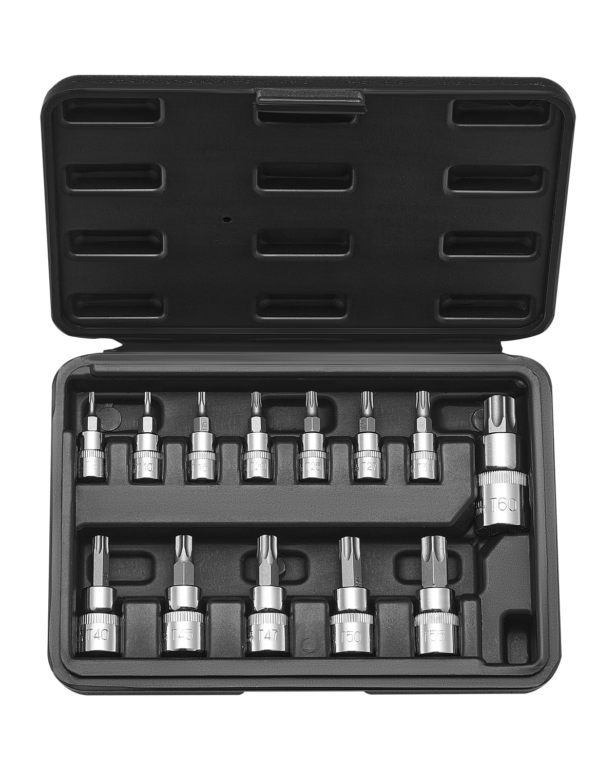VEVOR Torx Bit Socket Set, 13-Piece Star T8 - T60 Set, S2 Alloy Steel ...