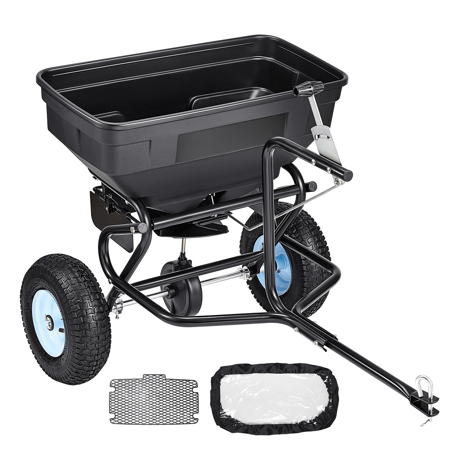 VEVOR Tow Behind Broadcast Spreader, 130LBS Capacity, Tow/Push Garden ...