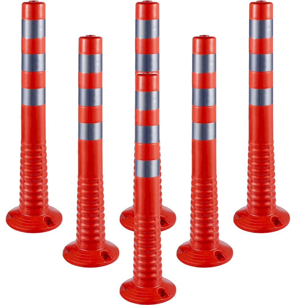 VEVOR Traffic Delineator, 6 PCS Posts Channelizer Cone, Delineator Post ...