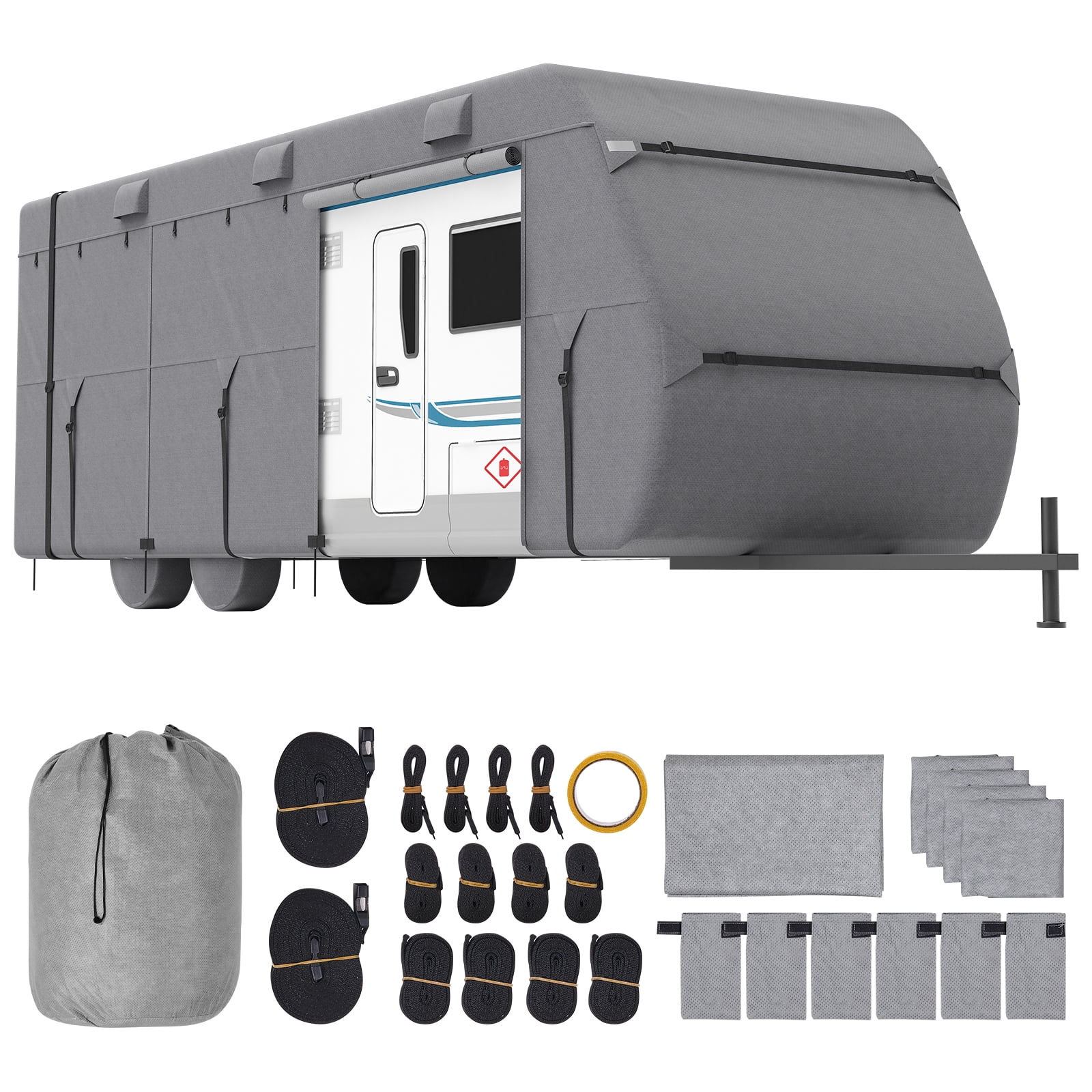 VEVOR Travel Trailer Cover, 22-24 ft RV Cover, 4-Layer Non-Woven Fabric ...