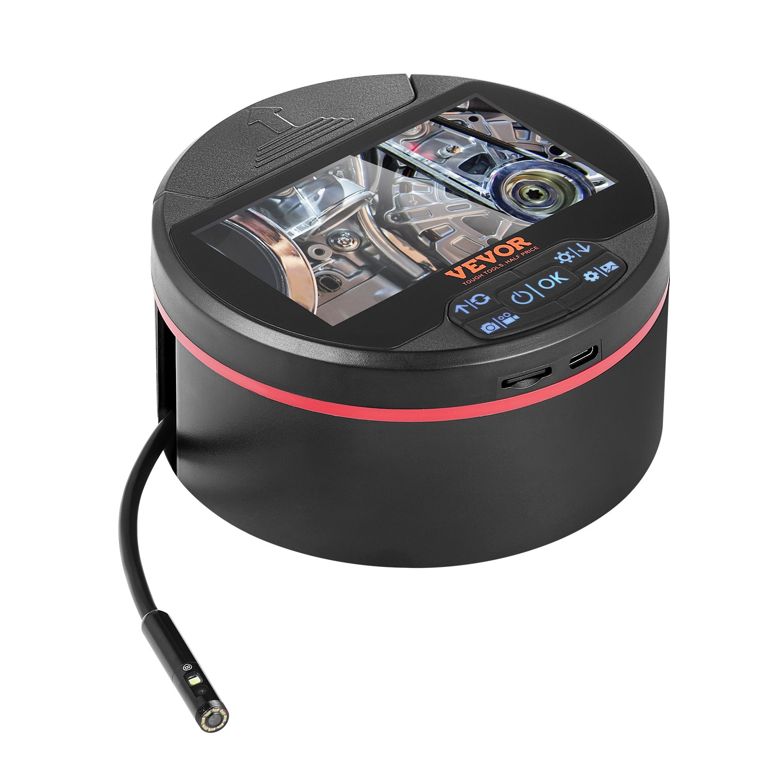 VEVOR Triple Lens Borescope Endoscope Camera - 4.3" IPS Screen, 16.4ft ...