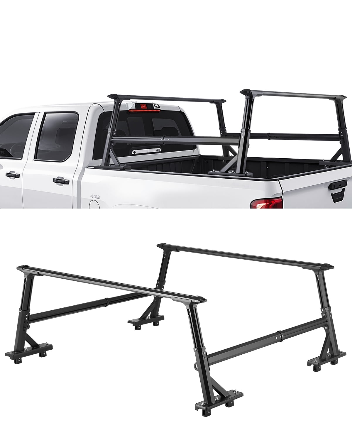 VEVOR Truck Ladder Rack, 21-31.5 in Height, Adjustable Non-Drilling ...