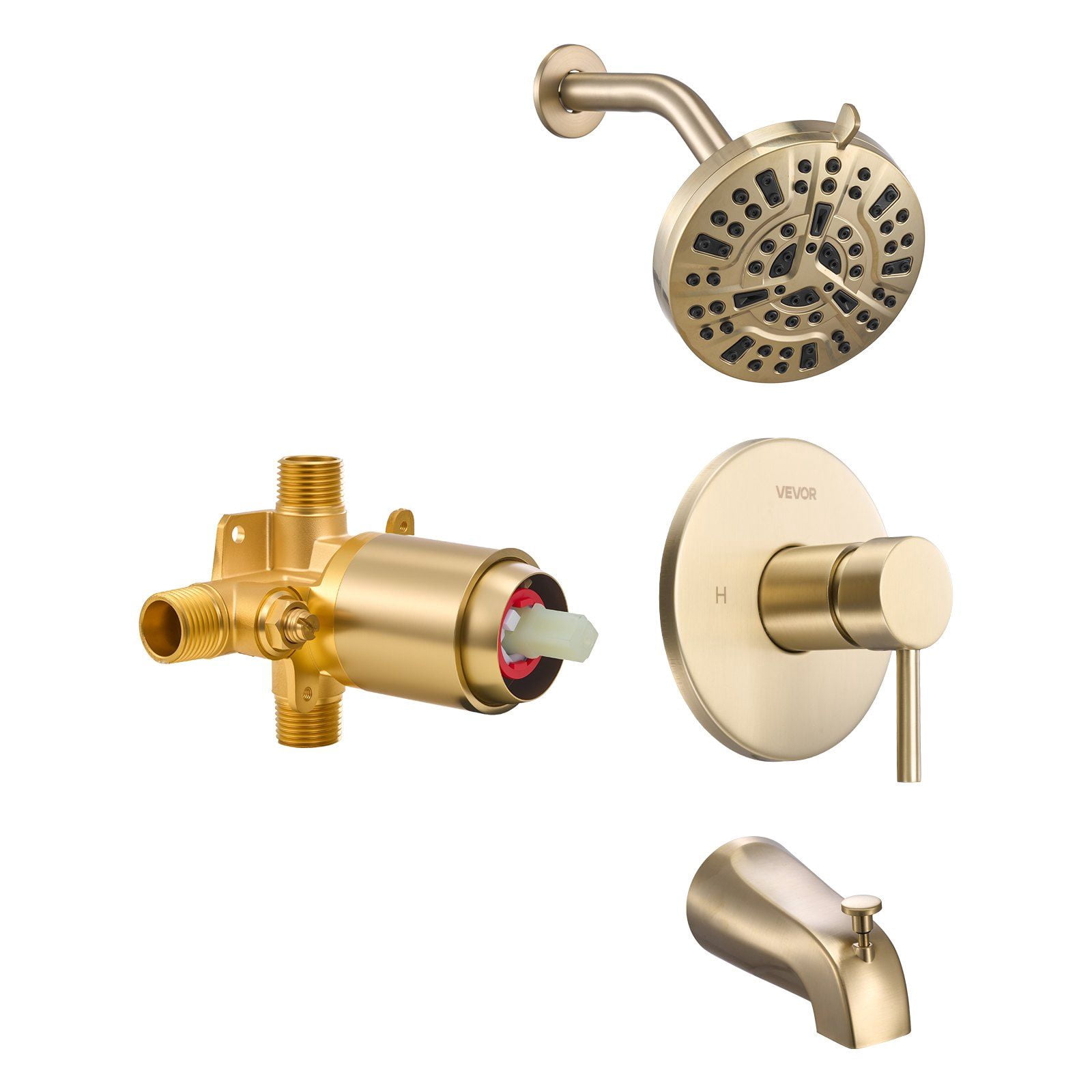 VEVOR Tub and Shower Faucet Set, Complete with 5-Inch Rainfall Shower ...