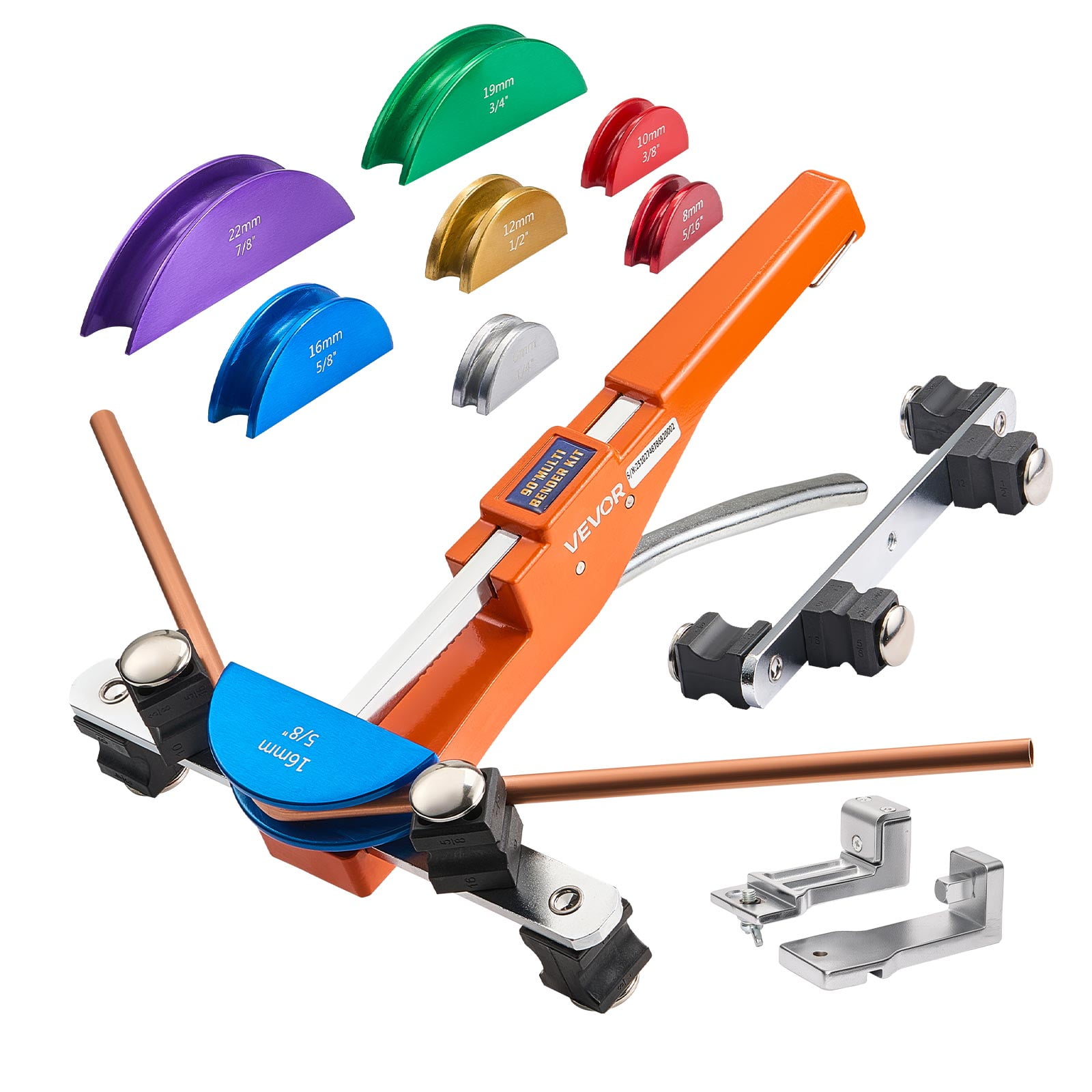 VEVOR Tubing Bender Kit, 1/4 to 7/8 Inch, Compact Ratcheting Tube Pipe ...