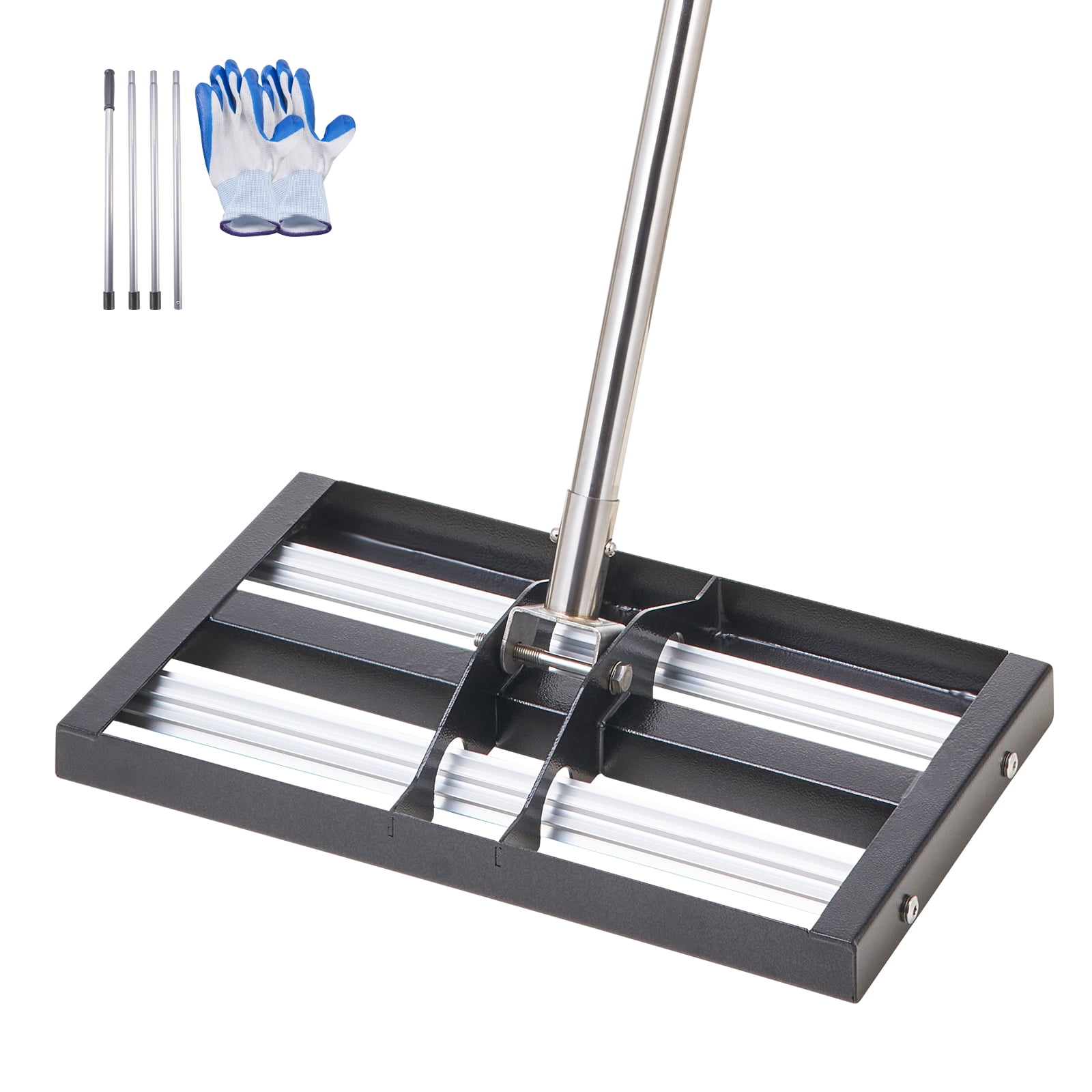 VEVOR Updated Lawn Leveling Rake with Roller, 17" x 10" Stainless Steel ...