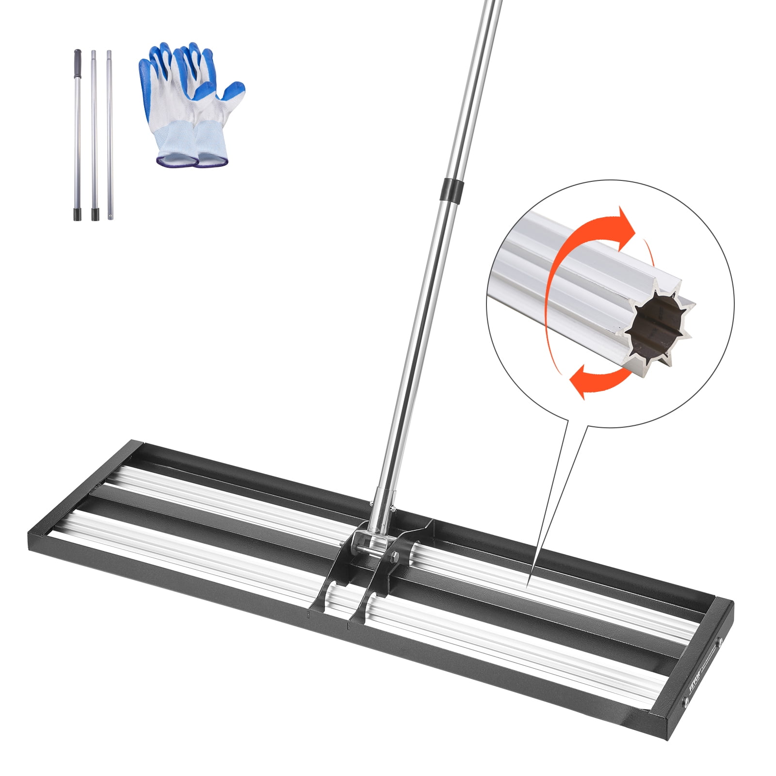 VEVOR Updated Lawn Leveling Rake with Roller, 36" x 10" Stainless Steel ...