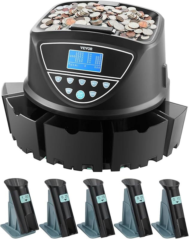 VEVOR Upgraded Coin Counter & Sorter, Coin Sorter and Wrapper Machine ...
