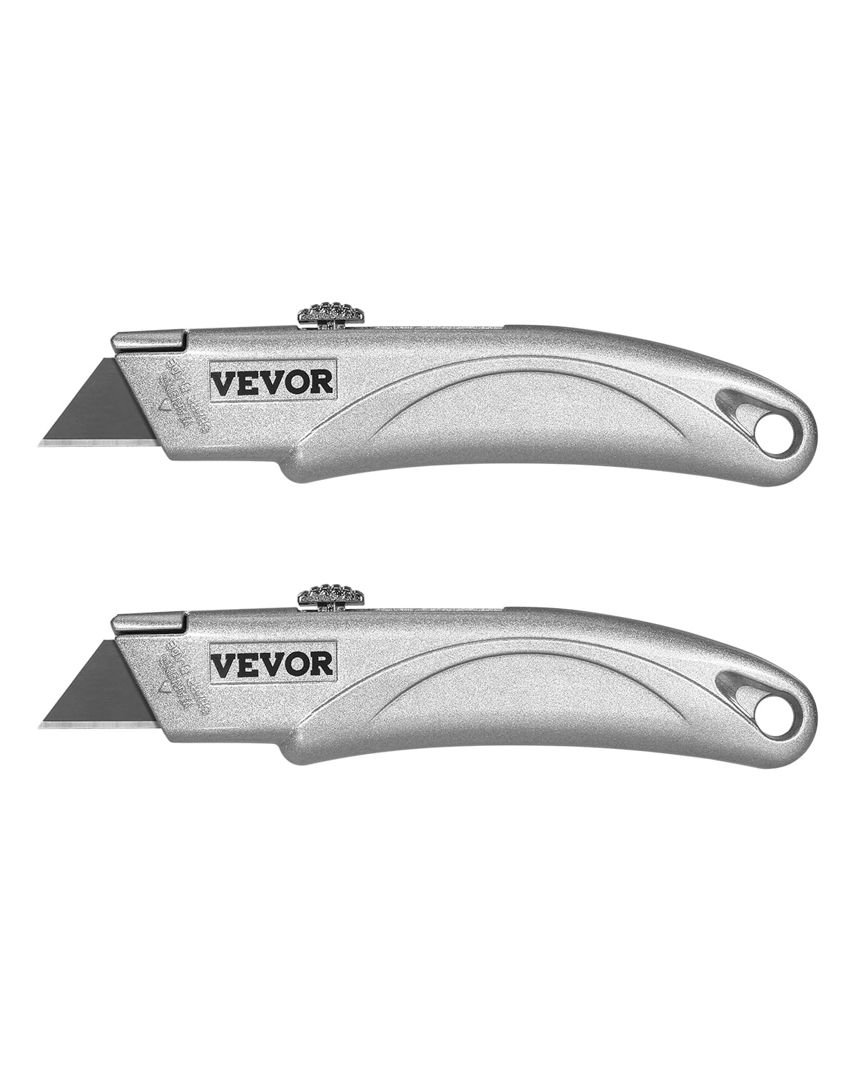 VEVOR Utility Knife, 2-Pack Retractable Box Cutter, with Aluminum Alloy ...