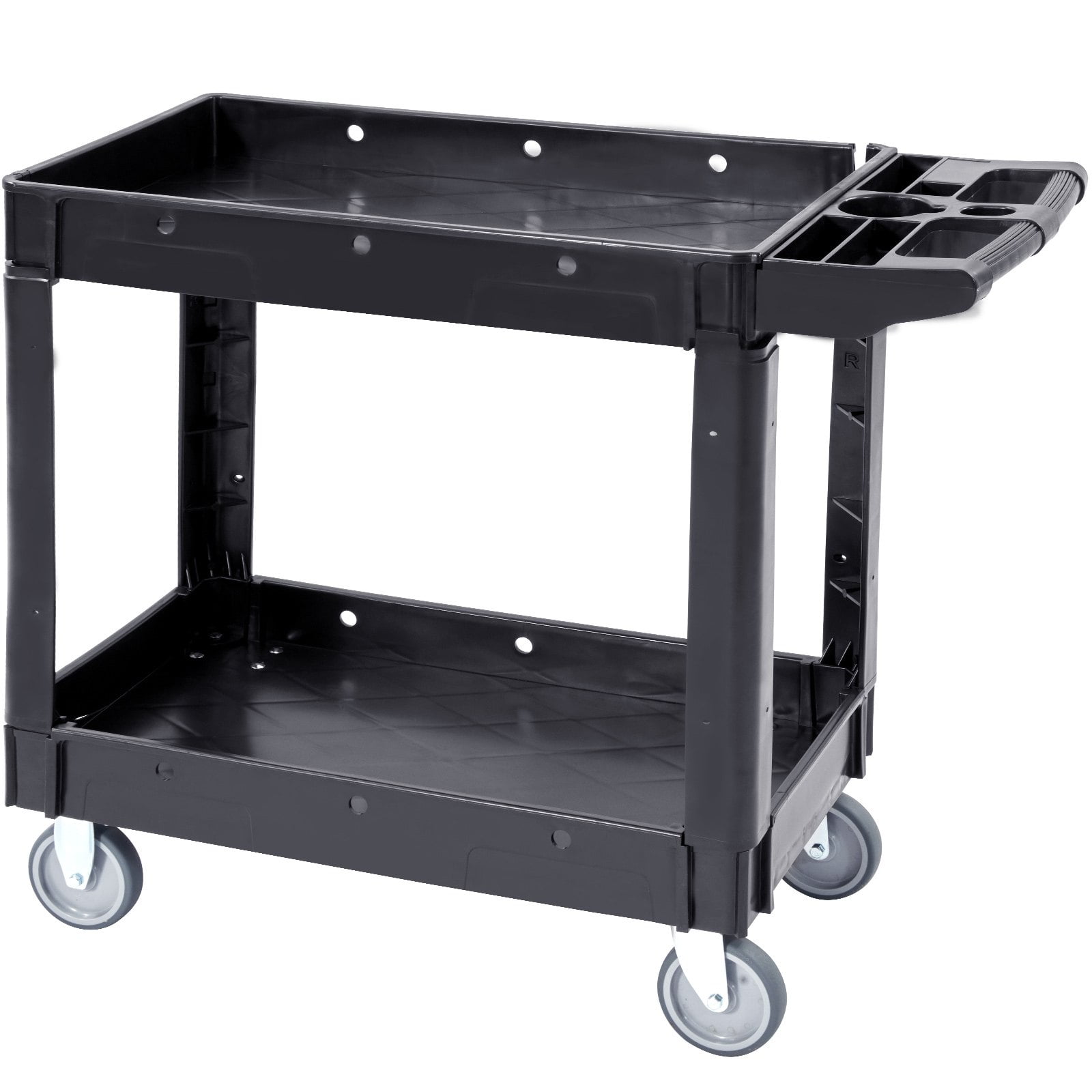VEVOR Utility Service Cart Rolling Utility Carts Plastic Black, 33.07 ...