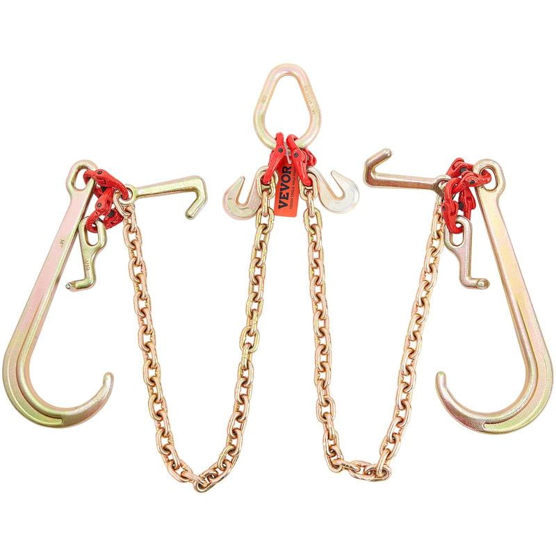 VEVOR V-Chain Bridle, 9620 lbs Working Load Limit, 5/16'' x 3' G80 Tow ...