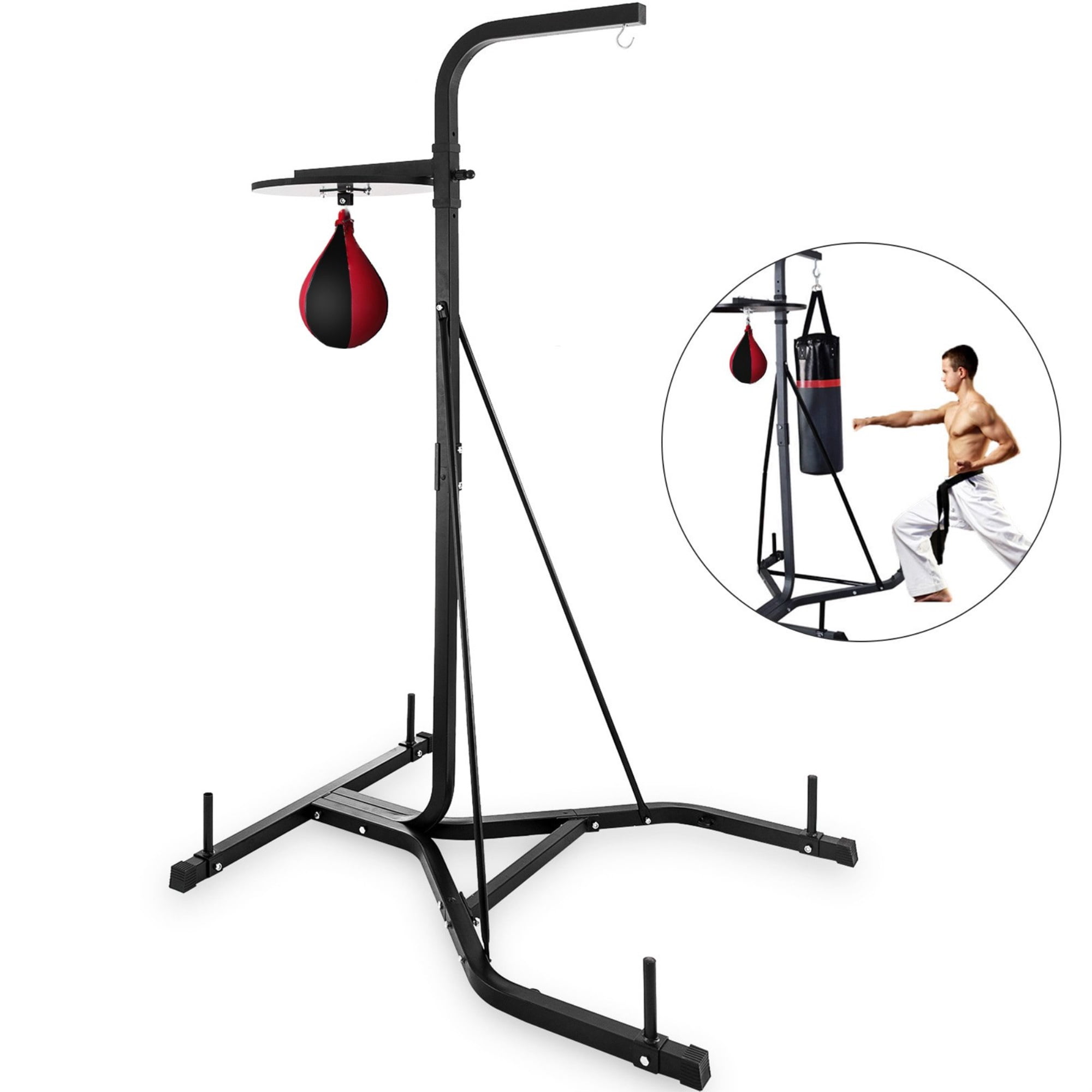 VEVOR Heavy Bag Stand with Speed Ball , Height Adjustable Punching Bag ...