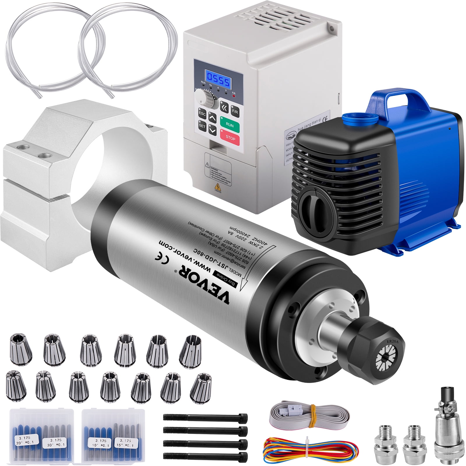 VEVOR VFD CNC Spindle Motor Kits 110V CNC Spindle Motor Kits 2.2KW ...