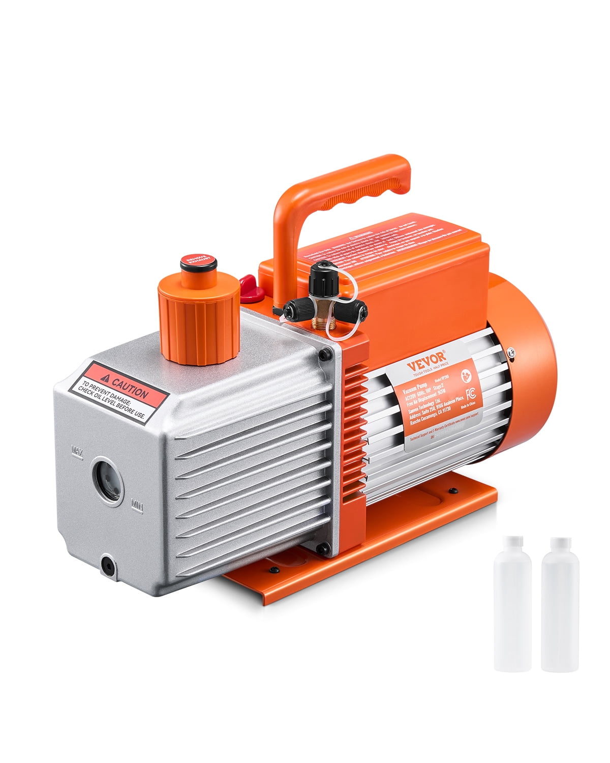 VEVOR Vacuum Pump, 9 CFM, HVAC 2 Stage Rotary Vane Vacuum Pump, for ...