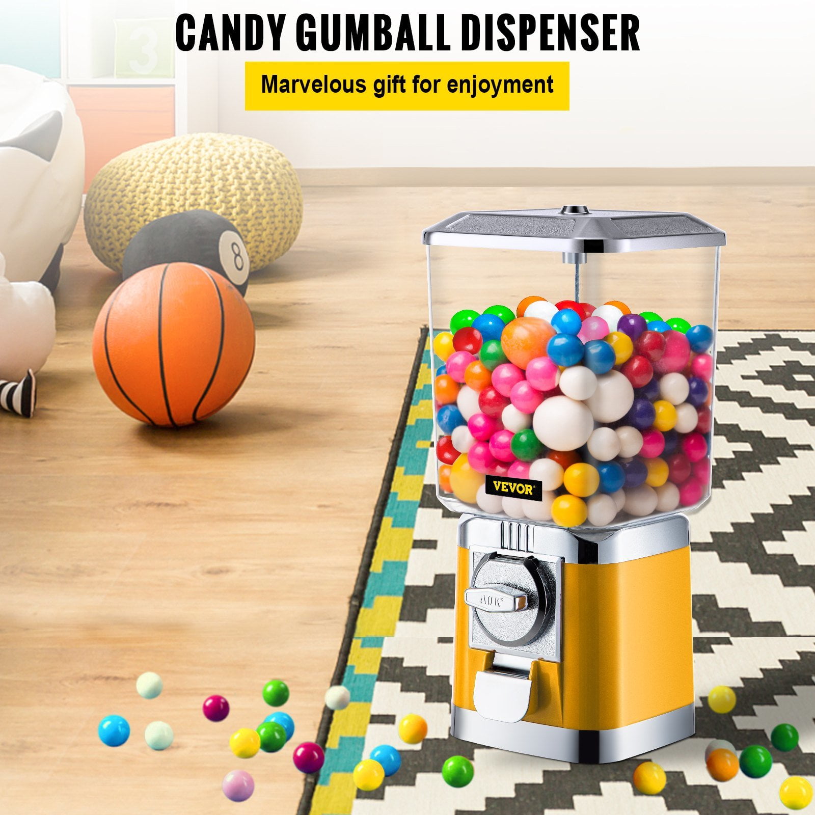 VEVOR Vending Machine, Classic Gumball Bank, Huge Load Capacity Candy ...