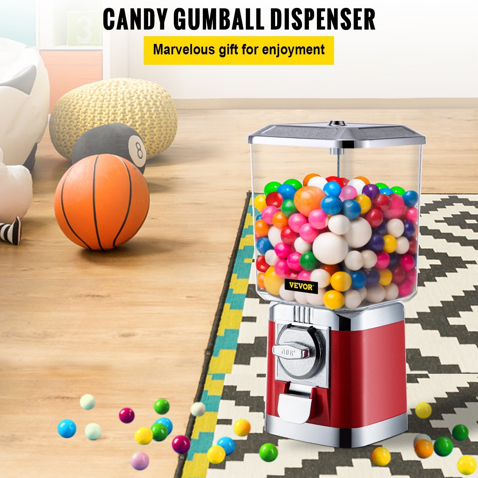 VEVOR Vending Machine, Classic Gumball Bank, Huge Load Capacity Candy ...