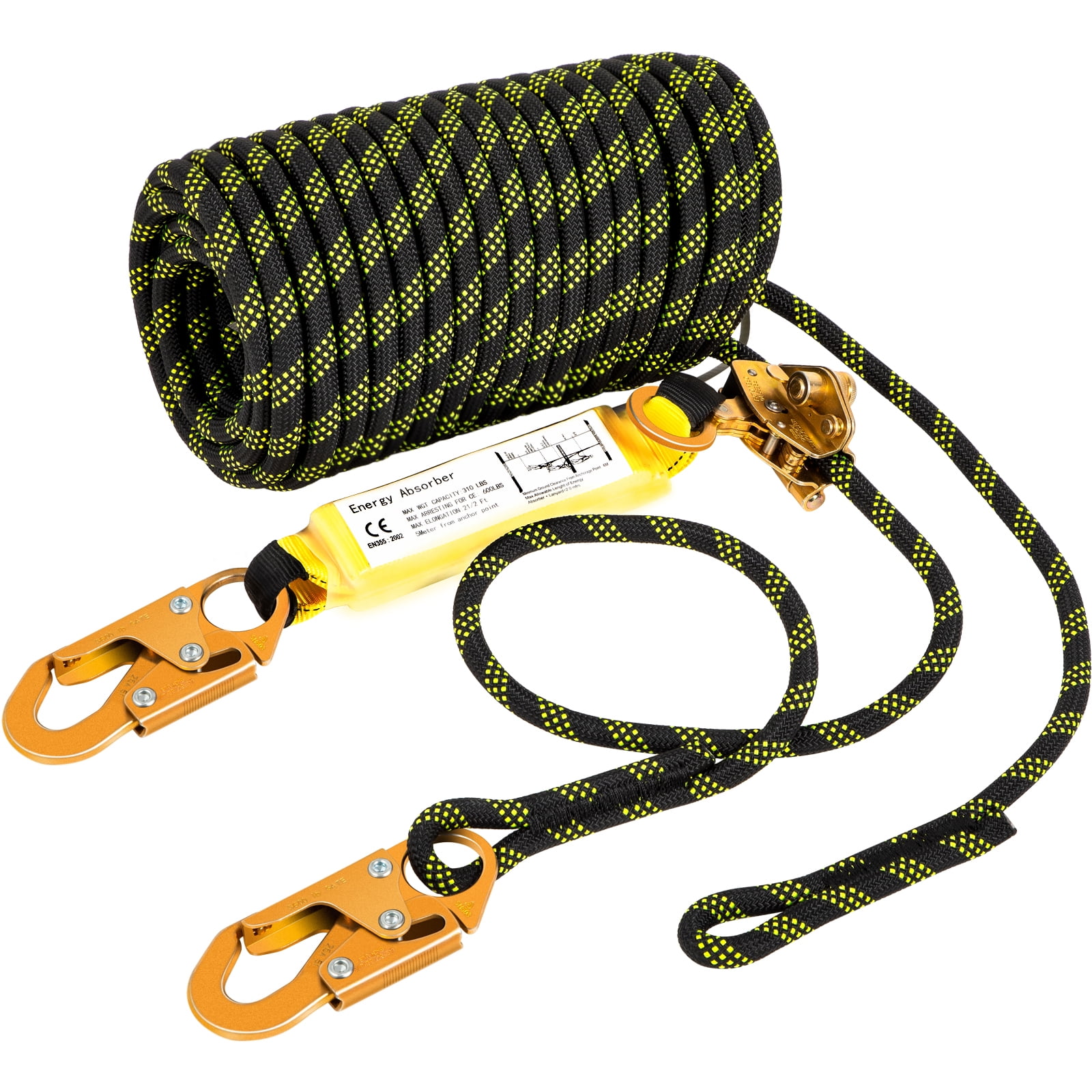 VEVOR Vertical Lifeline Assembly, 50 ft Fall Protection Rope, Polyester ...