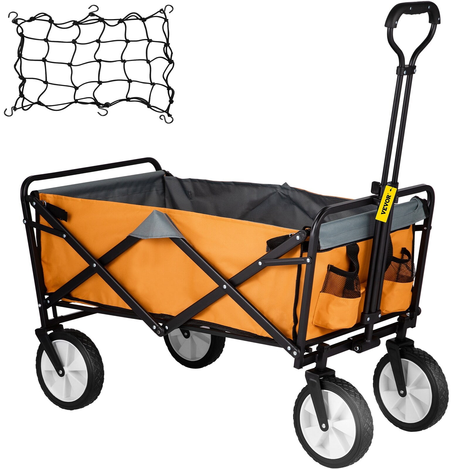 VEVOR Wagon Cart Folding Wagon Cart with 176lbs Load Outdoor Utility ...