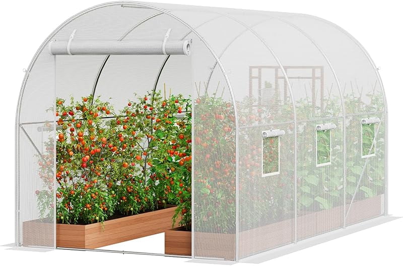 VEVOR Walk-in Tunnel Greenhouse, 19.4x9.7x6.5 ft Hoop House Greenhouse ...