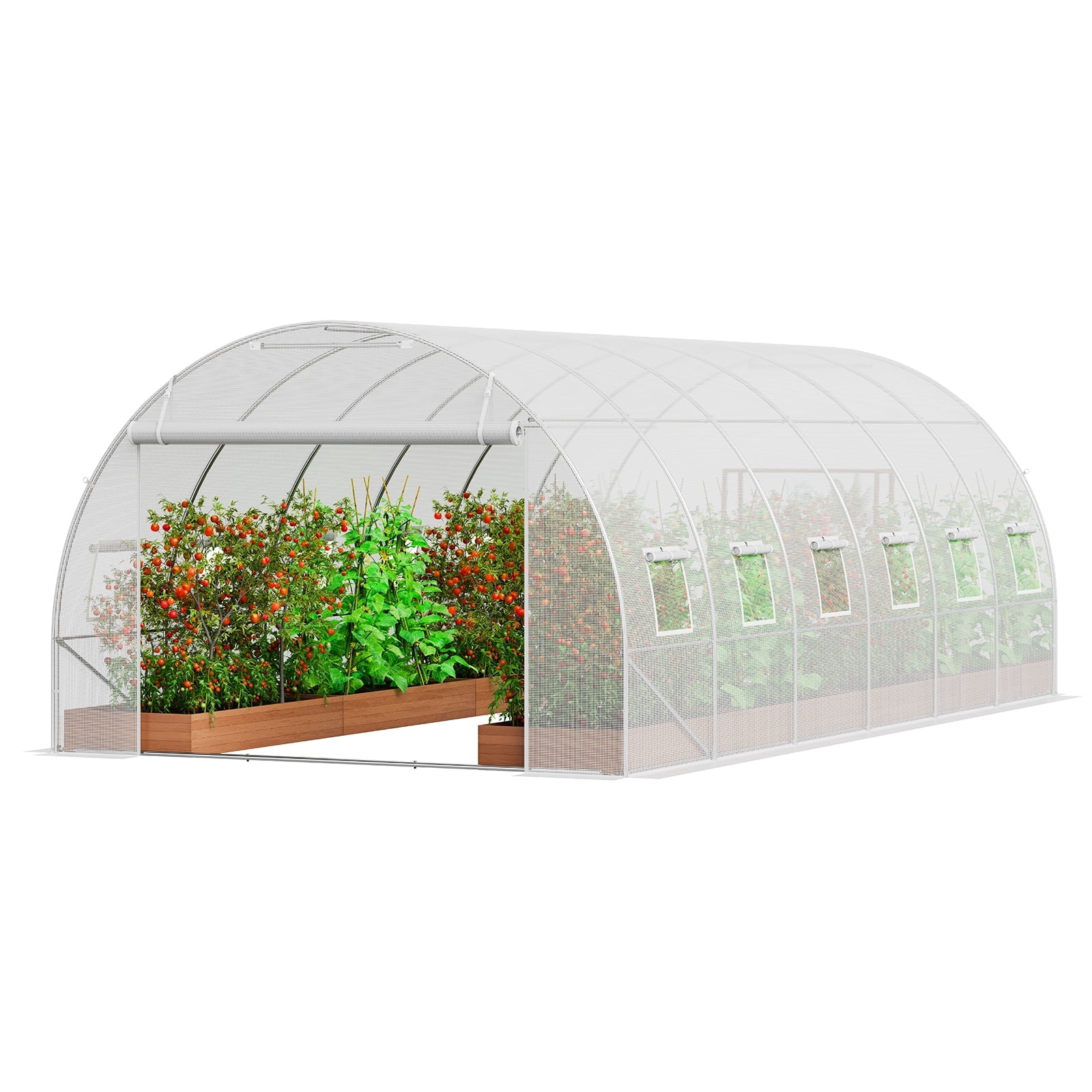 VEVOR Walk-in Tunnel Greenhouse, 19.4x9.7x6.5 ft Hoop House Greenhouse ...