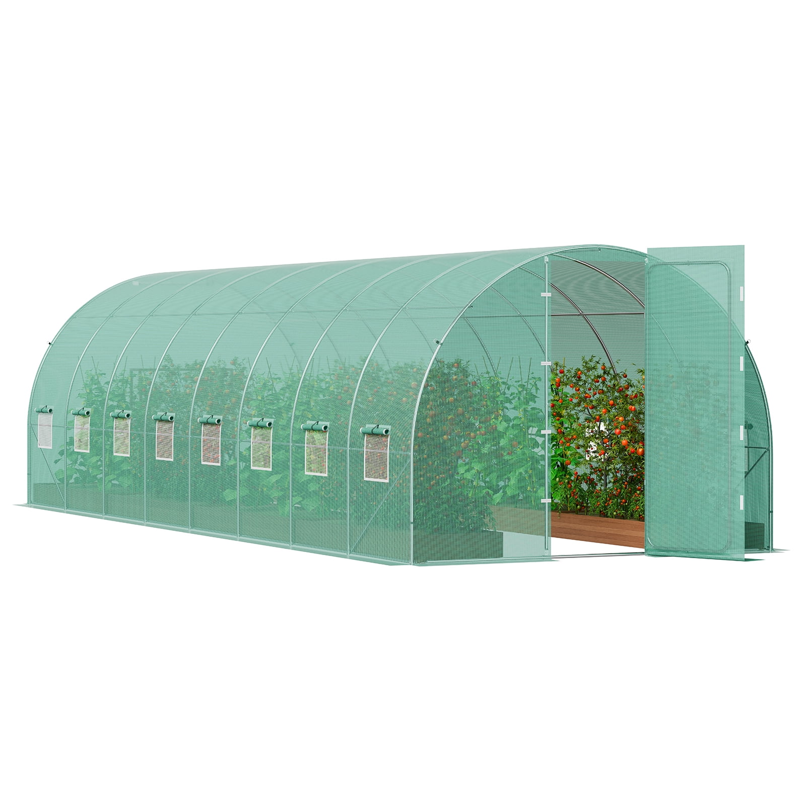 VEVOR Walk-in Tunnel Greenhouse, 27.4x9.5x7.4 ft Hoop House Greenhouse ...