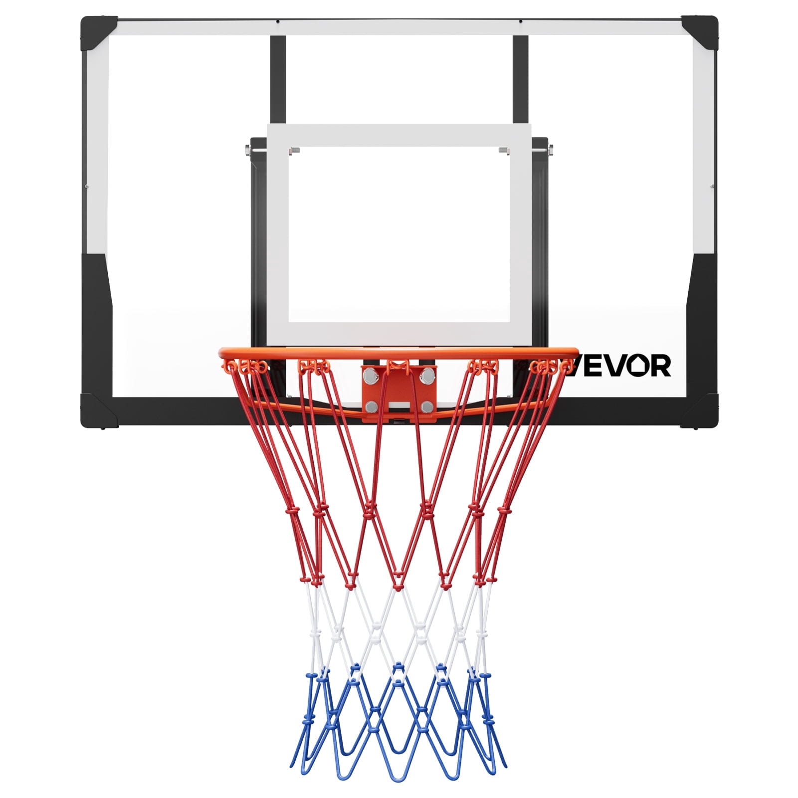 VEVOR Wall Mount Basketball Hoop, 44-inch PC Backboard Mounted ...