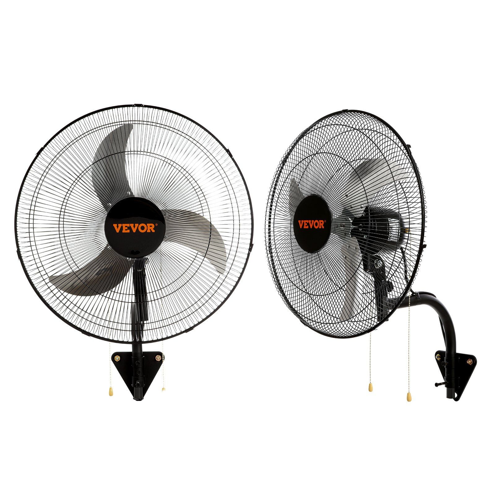 VEVOR Wall Mount Fan, 2 PCS 20 inch Oscillating, 3-speed High Velocity ...