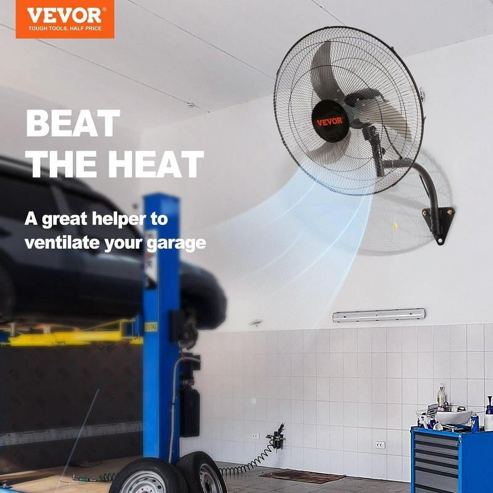 VEVOR Wall-Mount Misting Fan, Various specifications, Waterproof ...