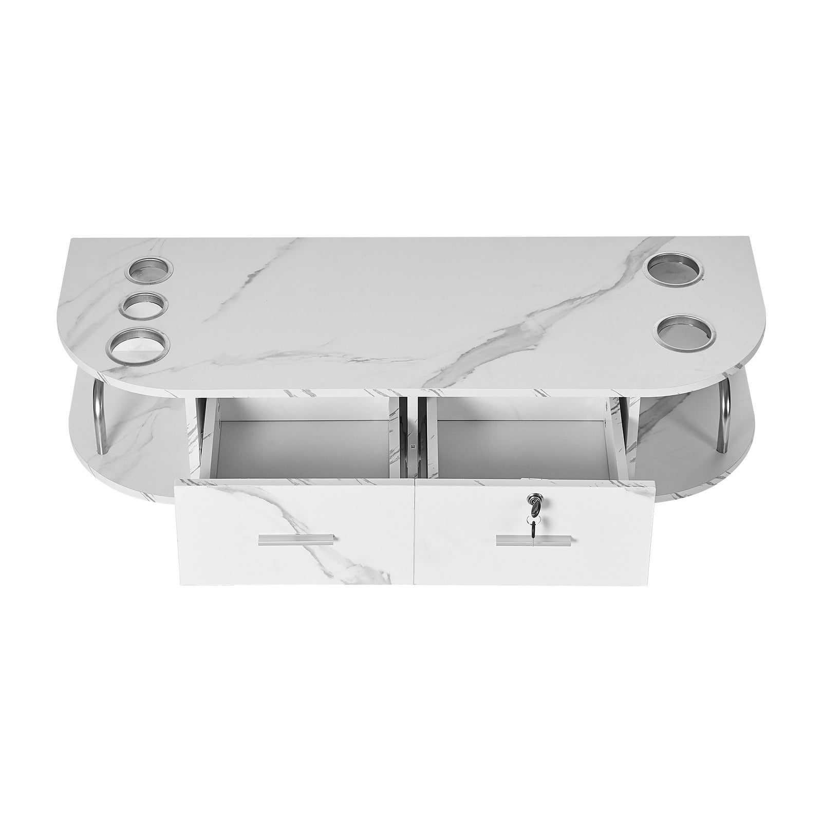 VEVOR Wall Mount Styling Station - Marble White Barber Table with 5 ...