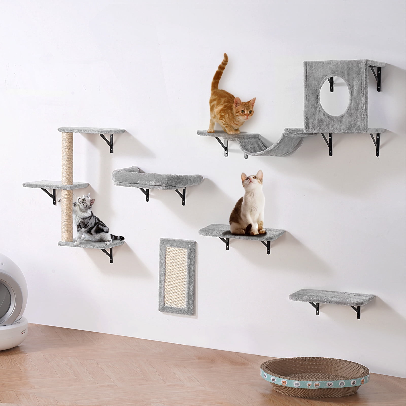 VEVOR Wall Mounted Cat Shelves, Cat Wall Shelves and Perches with ...