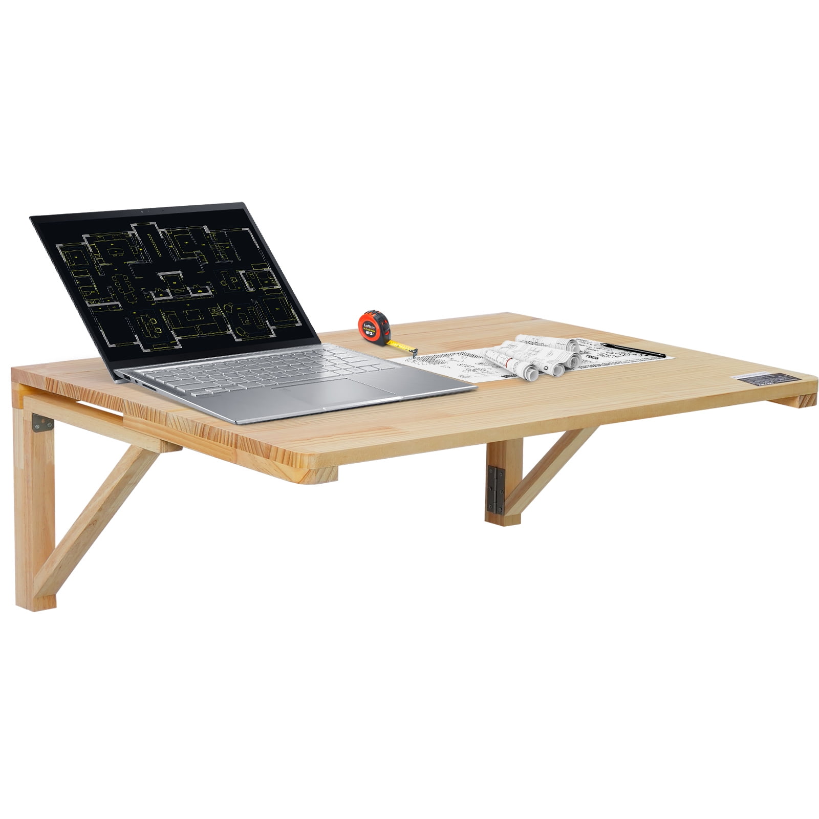 VEVOR Wall Mounted Folding Table, 31.5" x 23.62" Wall Mount Drop Leaf ...