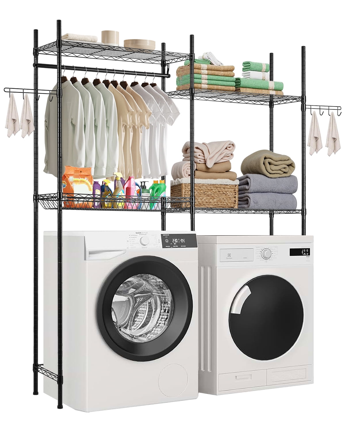 VEVOR Over Washer and Dryer Storage Shelves, 4 Tiers Laundry Room ...