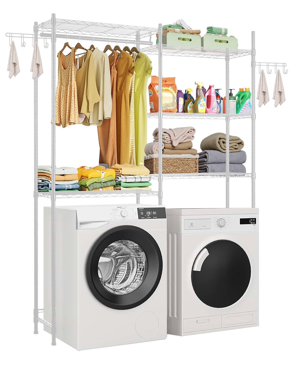 VEVOR Over Washer and Dryer Storage Shelves, 5 Tiers Laundry Room ...