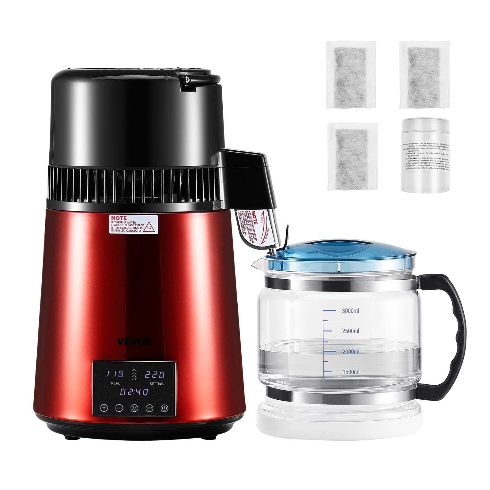 VEVOR Water Distiller, 4L 1.1 Gallon Pure Water Purifier Filter For ...