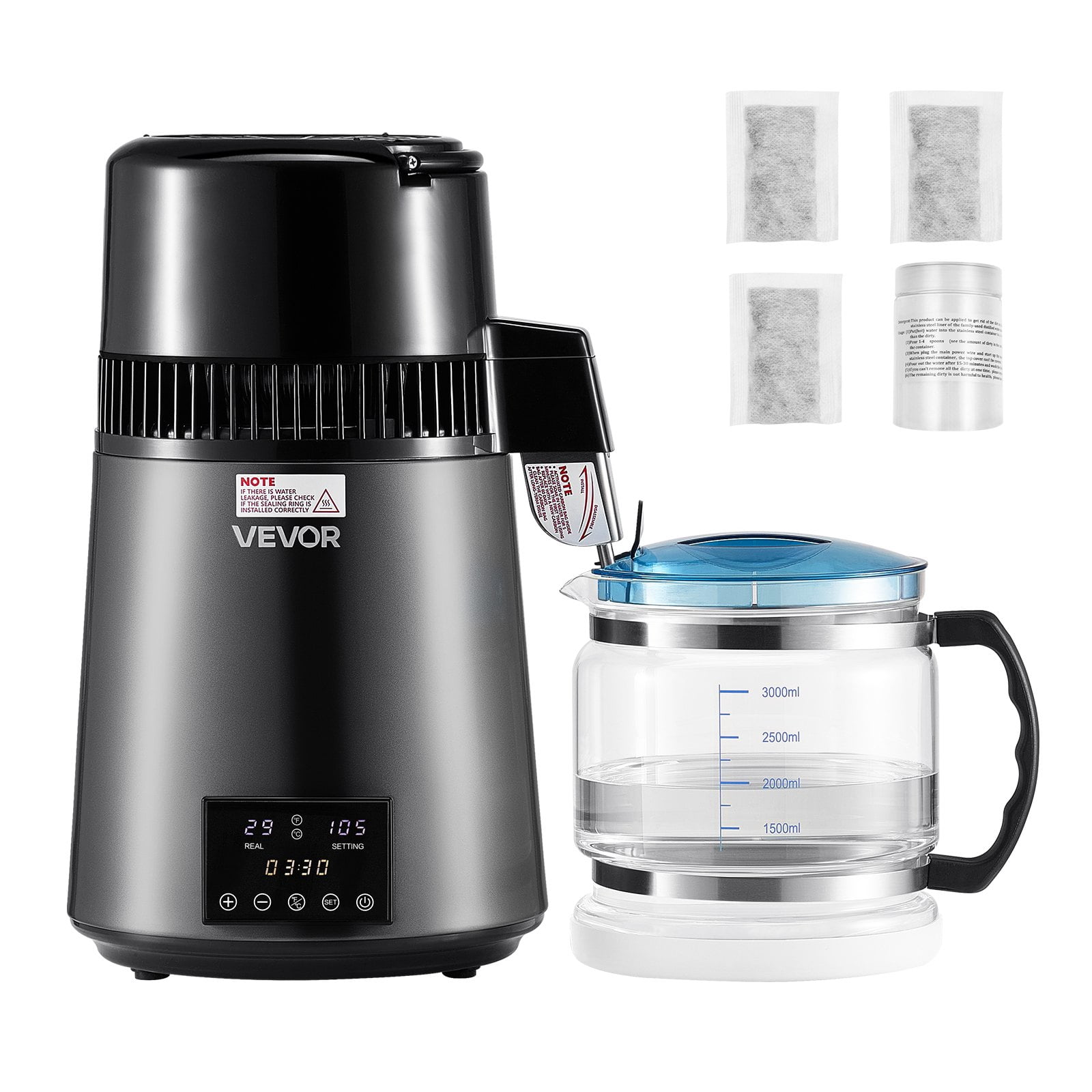 VEVOR Water Distiller, 4L 1.1 Gallon Pure Water Purifier Filter For ...