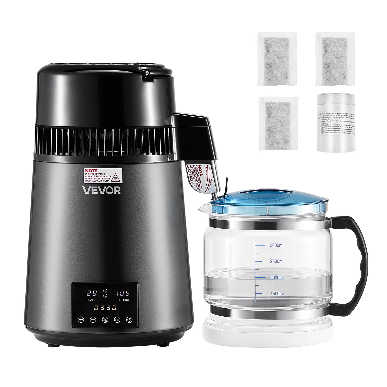 VEVOR Water Distiller, 4L 1.1 Gallon Pure Water Purifier Filter For ...