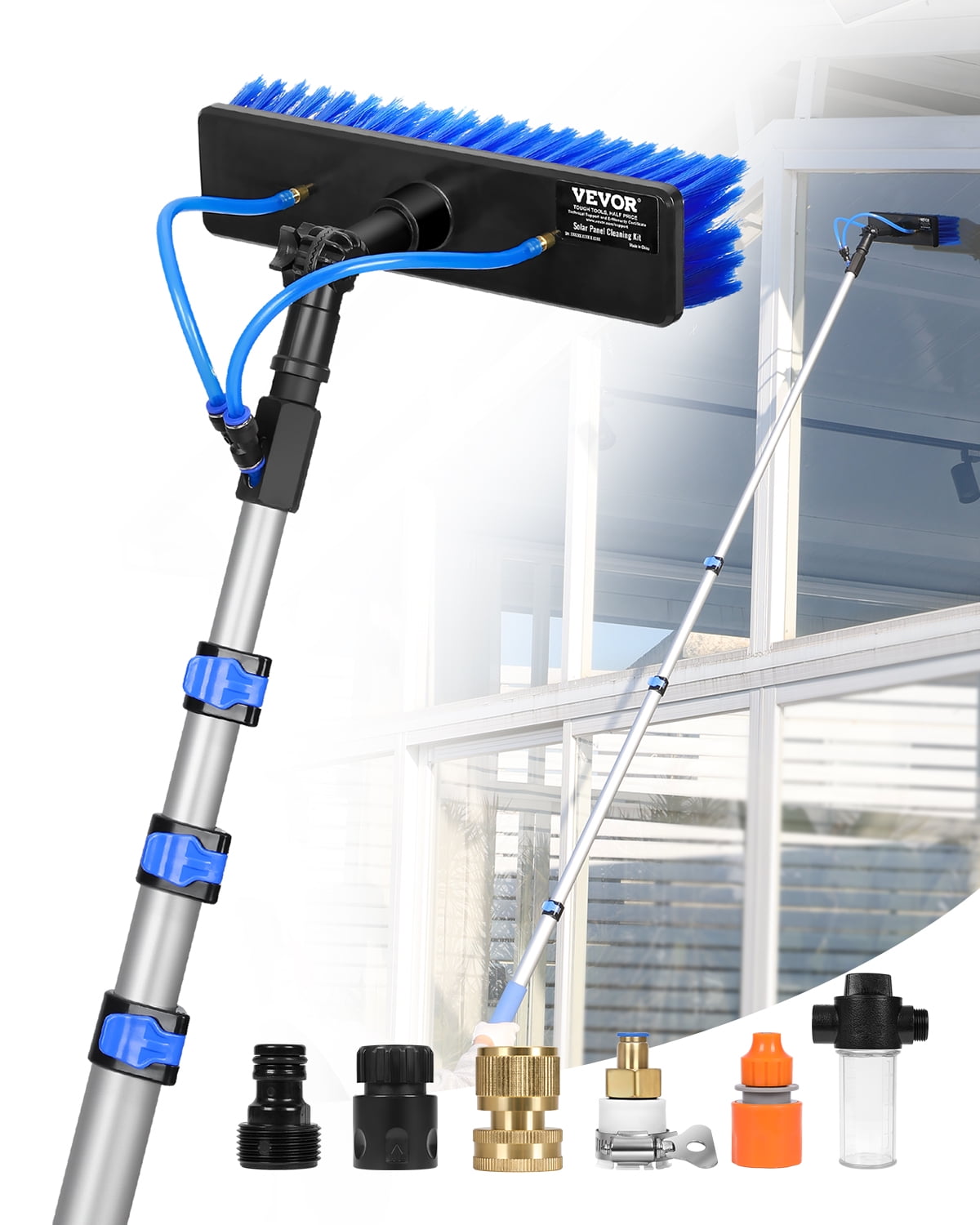 VEVOR Water Fed Pole Kit, 12FT Solar Panel Cleaning Pole with ...