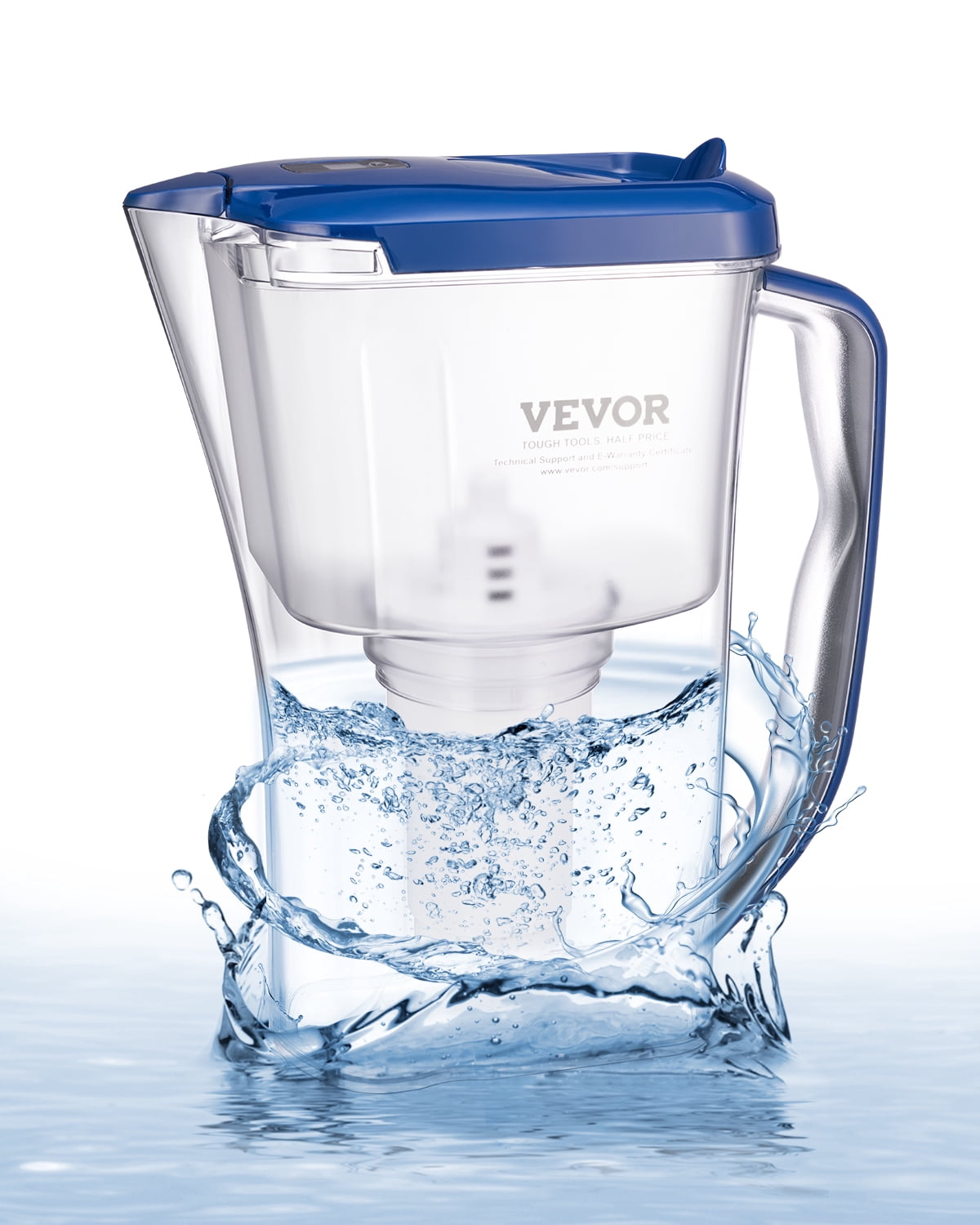 VEVOR Water Filter Pitcher, 9 Cup 5-stage Water Filter Dispenser, Fast ...